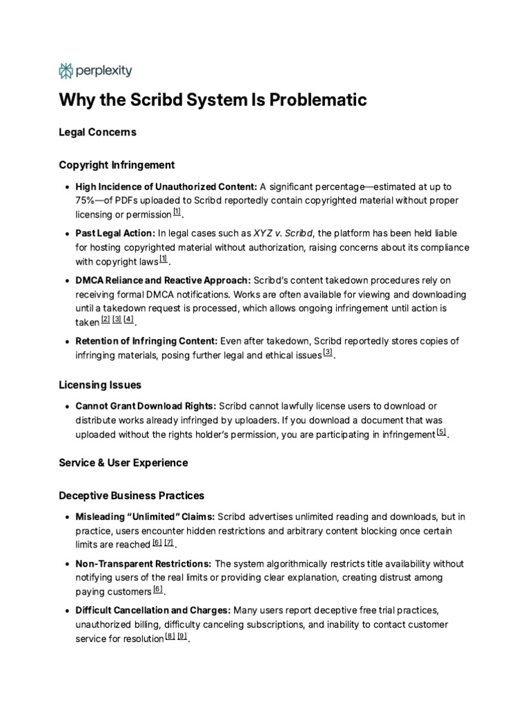 Why The System Is Problematic | PDF | Scribd | Copyright Infringement