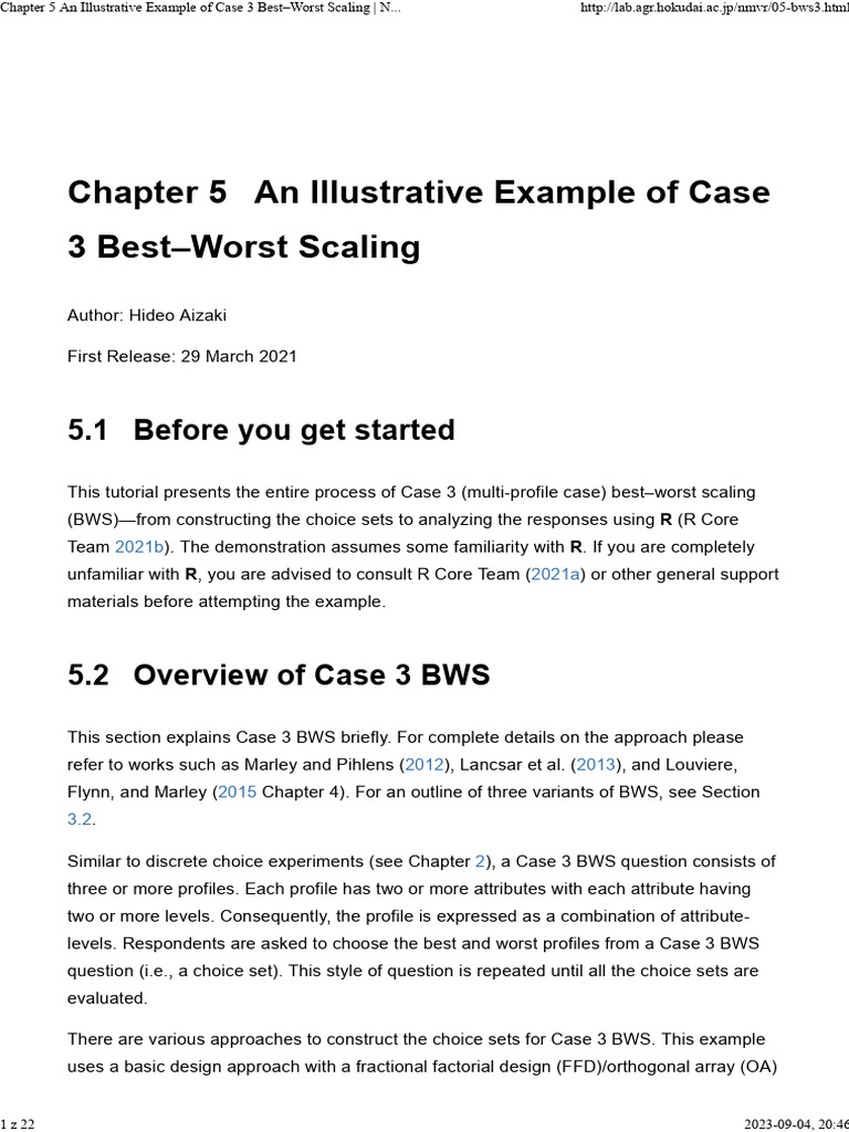 Case 3 Best-Worst Scaling Tutorial | PDF | Logistic Regression ...