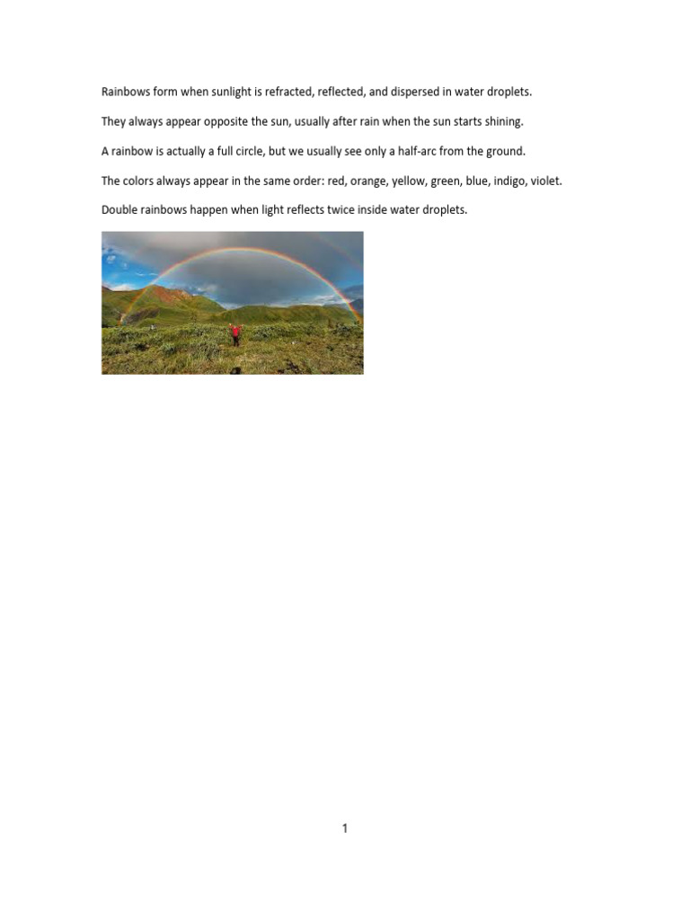 How Rainbows Form and Appear | PDF