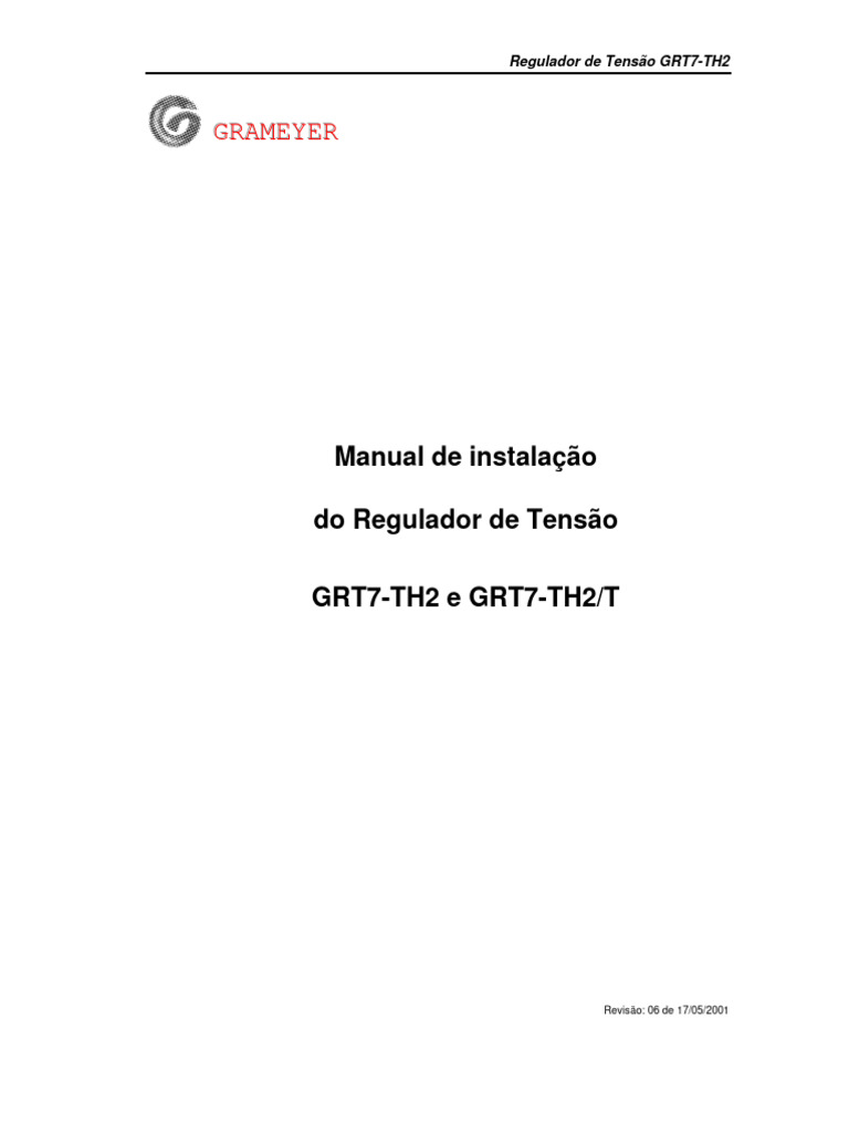 Manual do Regulador GRT7-TH2 | PDF | Eletrônicos | Conector elétrico