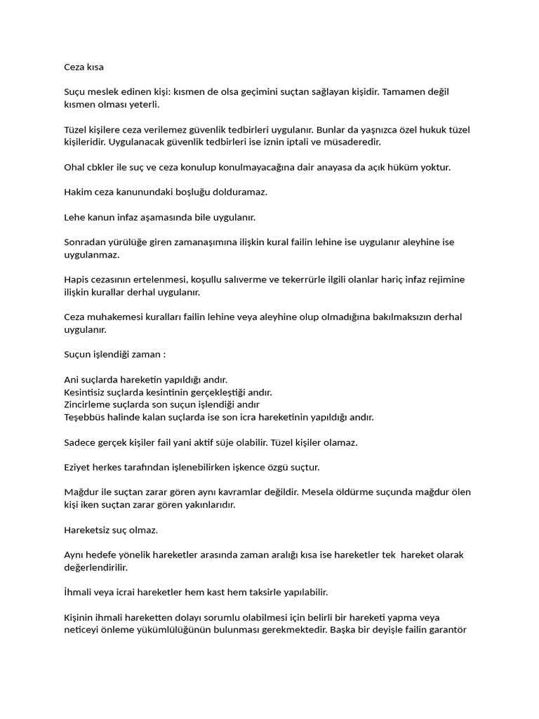 Ceza Kısa | PDF