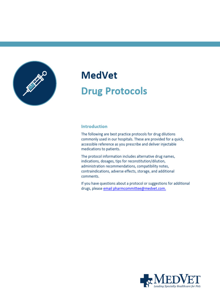 Drug Dilution and Administration Considerations in Vet Med | PDF ...