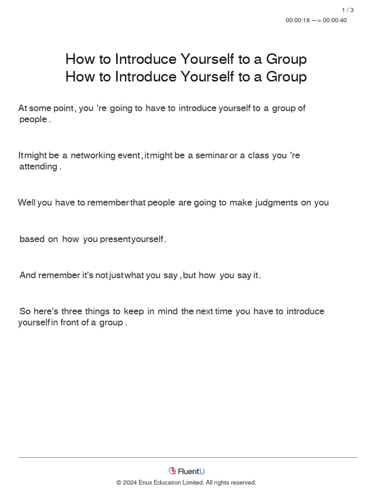 Effective Group Self-Introductions | PDF