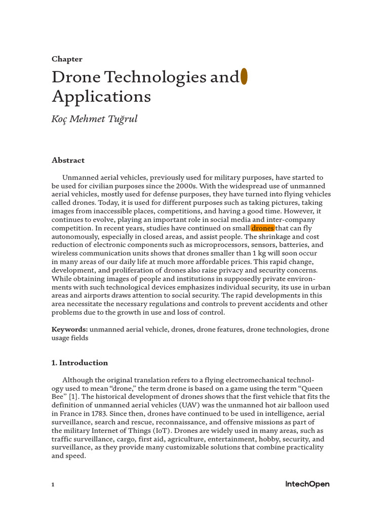 Drone Applications and Technologies | PDF | Unmanned Aerial Vehicle ...