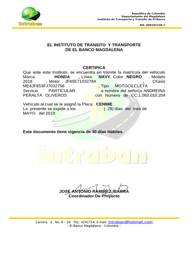 Carta de Andreina Peralta | PDF