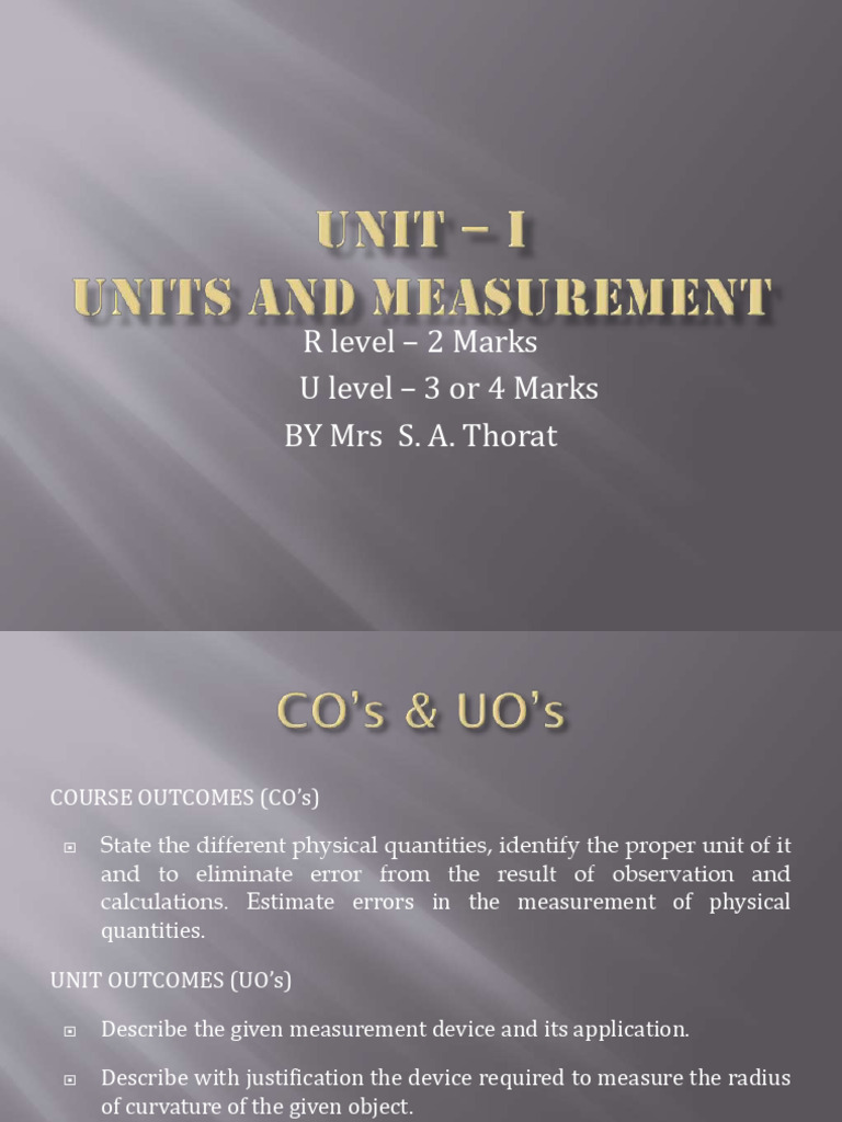 1.units and Mesurements | PDF | Significant Figures | International ...
