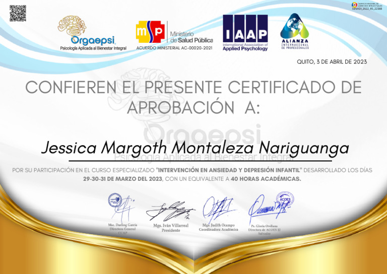 Certificado Iadi 55 | PDF