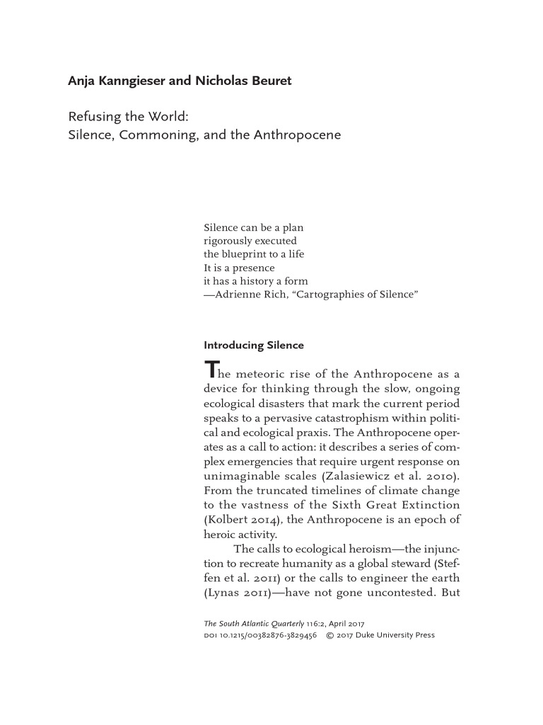 KAANGIESER, Anja BEURET, Nicholas - Refusing The World - Silence ...