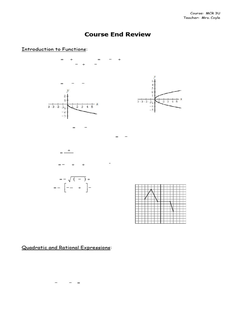 MCR3U CourseEndReview (2009) | PDF | Trigonometric Functions | Function ...