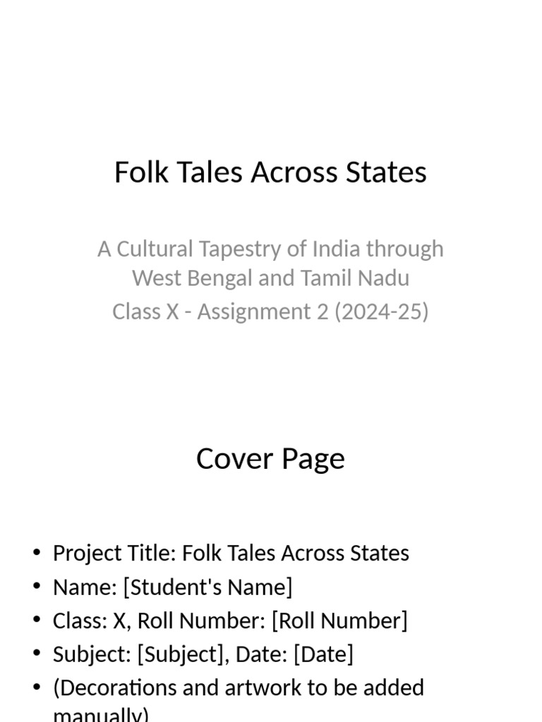 Folk Tales Project Presentation | PDF
