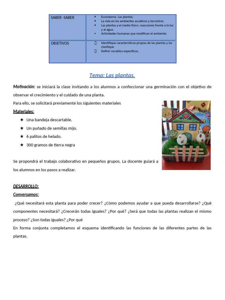 Actividades Las Plantas | PDF | Plantas | Flores