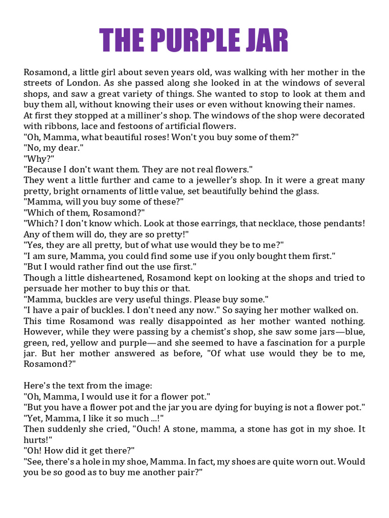 Story Purple Jar U11 | PDF