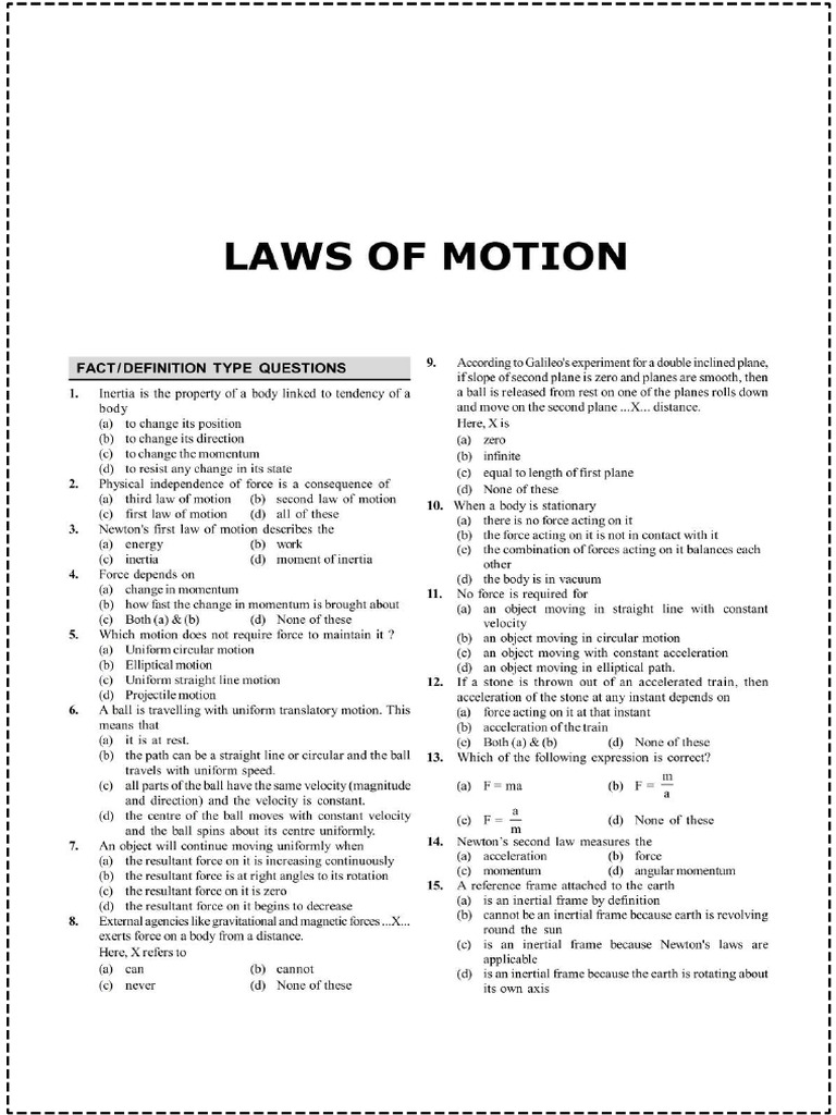 Laws of Motion | PDF