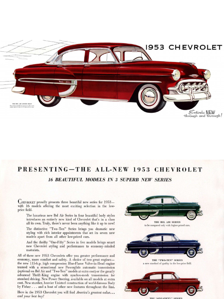 1953 Chevrolet Brochure | PDF