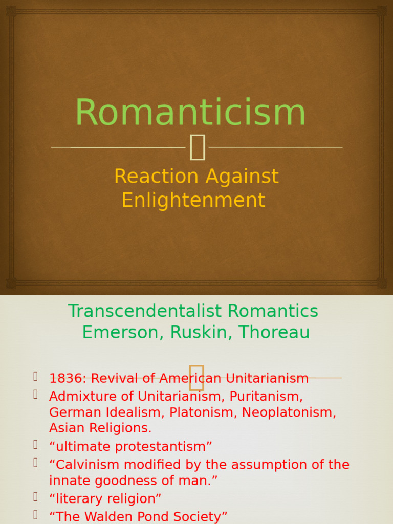 Transcendental Romantics | PDF | Transcendentalism | Romanticism