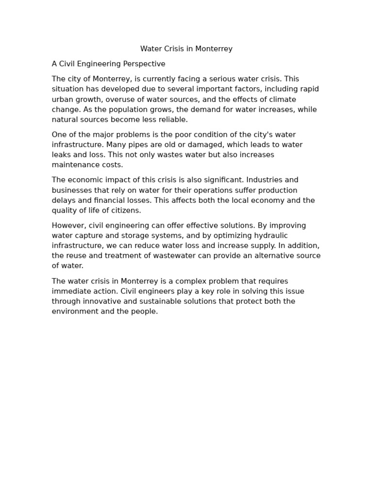 Water Crisis in Monterrey | PDF