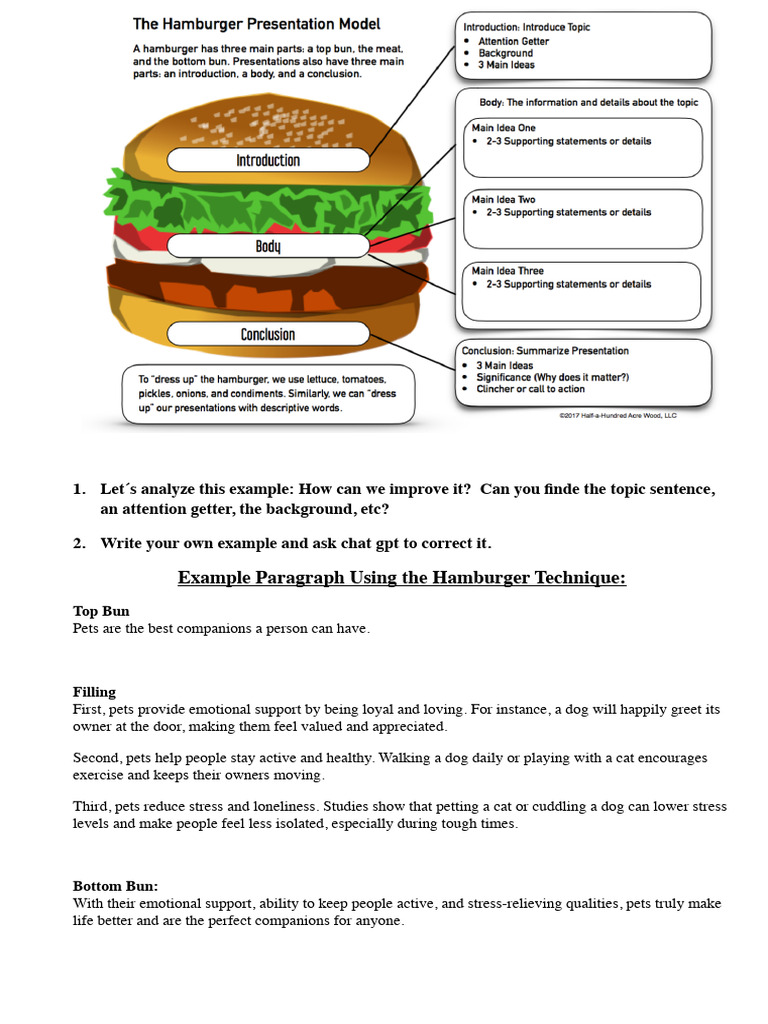 Enhancing Paragraphs with the Hamburger Technique | PDF