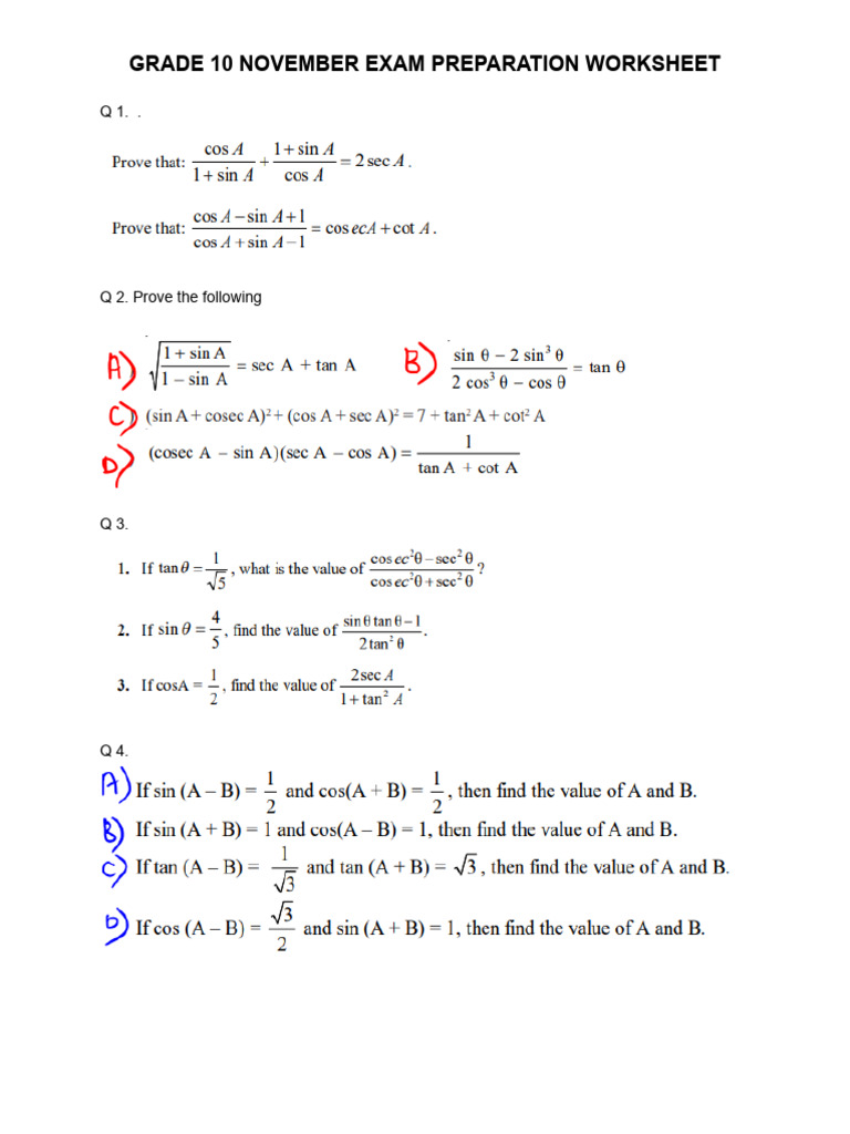 Trigno and Circles Grade 10 Maths | PDF