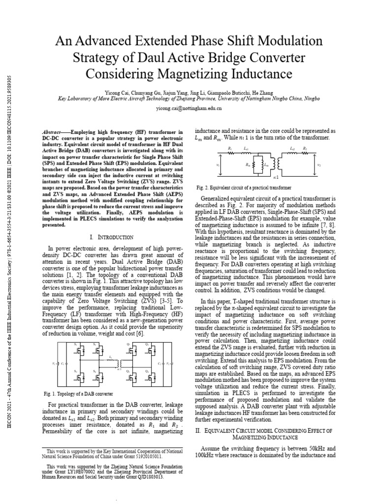An Advanced Extended Phase Shift Modulation Strategy of Daul Active ...