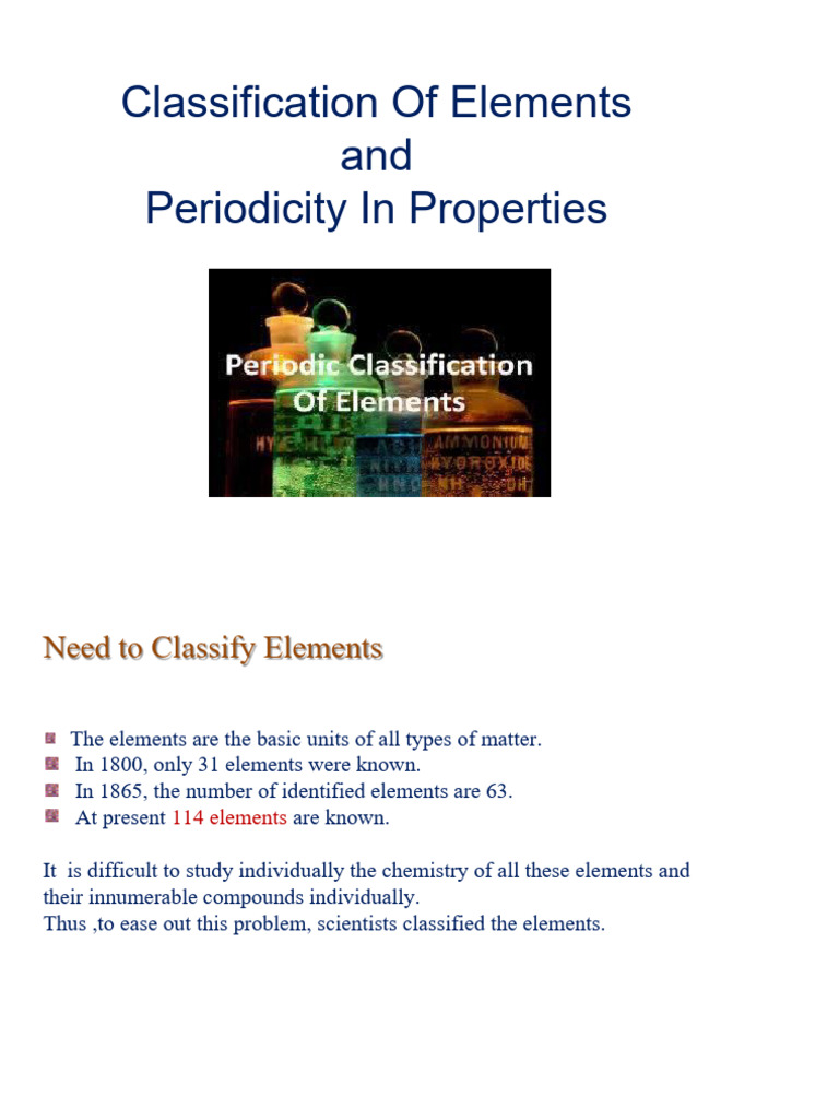 Periodic Classification | PDF | Ion | Periodic Table