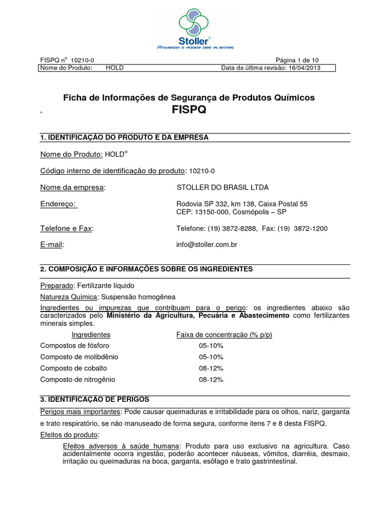 Fispq - Hold | PDF | Primeiros socorros | Queimadura