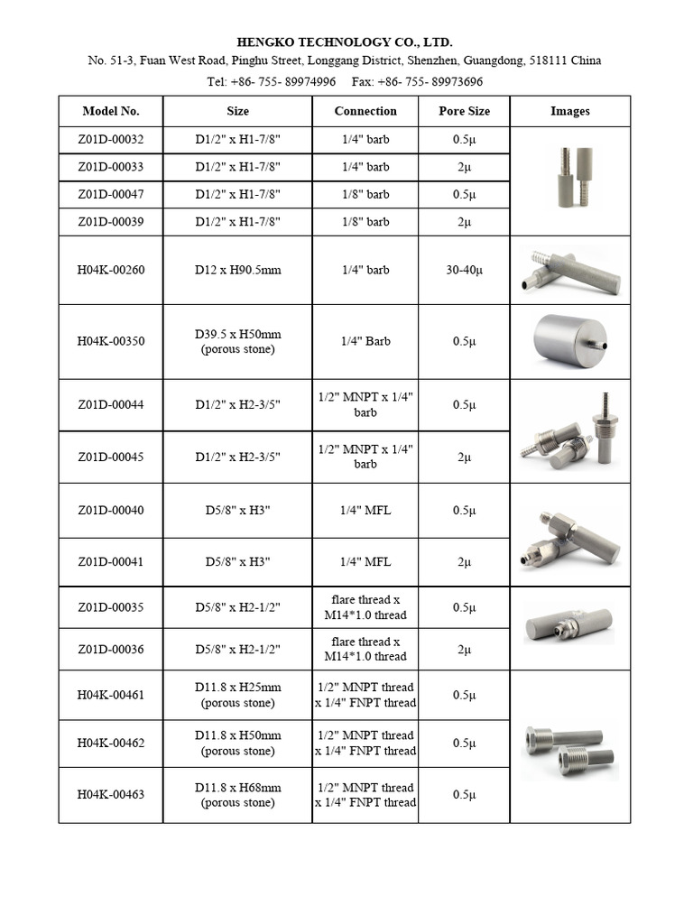 Catalog - HENGKO Diffusion Stones | PDF