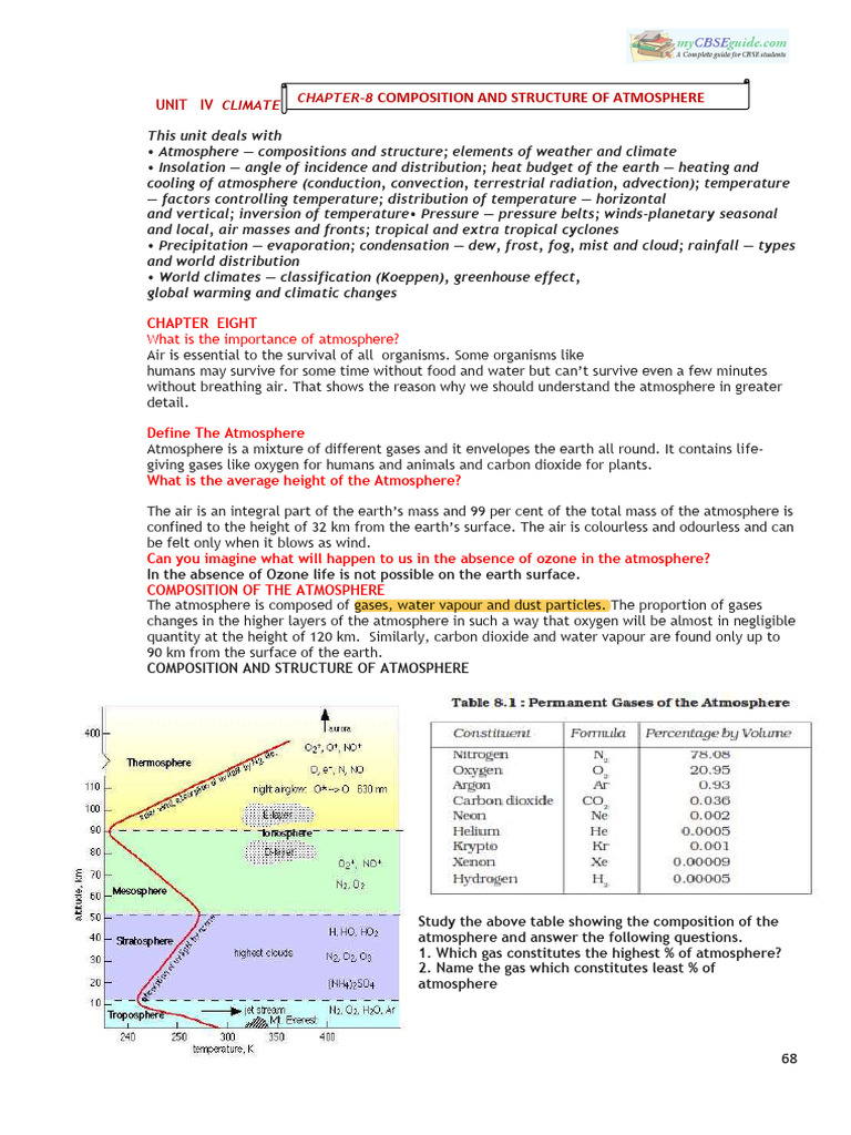 Composition and Structure of The Atmosphere | PDF | Atmosphere Of Earth | Atmosphere