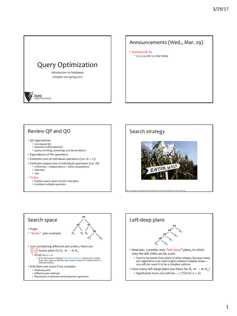 Query Optimization Techniques in Databases | PDF | Dynamic Programming ...