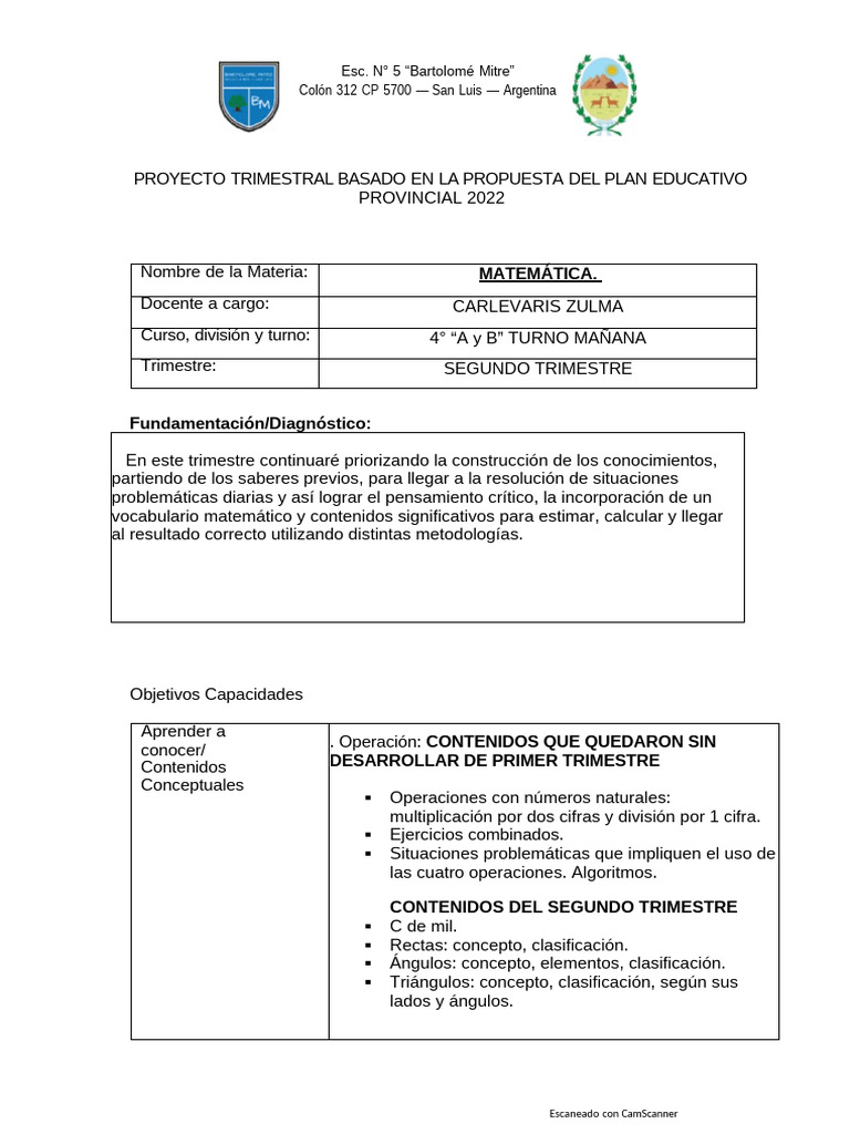 Segundo Proyecto de Matematica 2023 | PDF | Triángulo | Ángulo