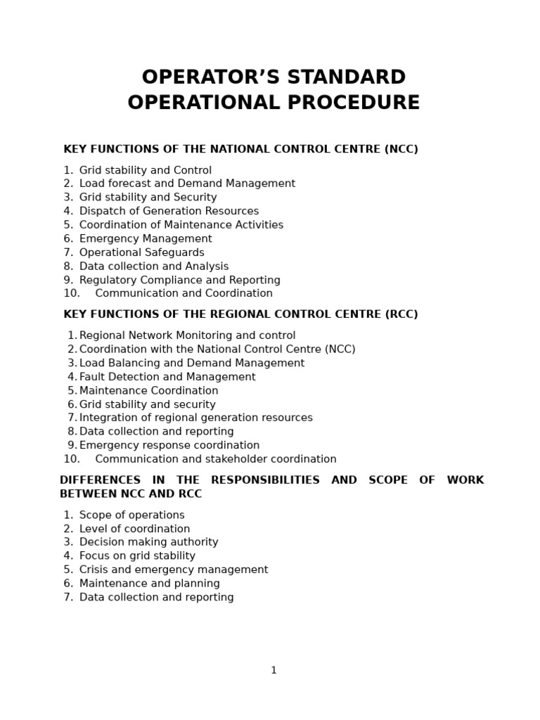Sop Niso TSP | PDF | Electrical Grid | Electric Power Distribution