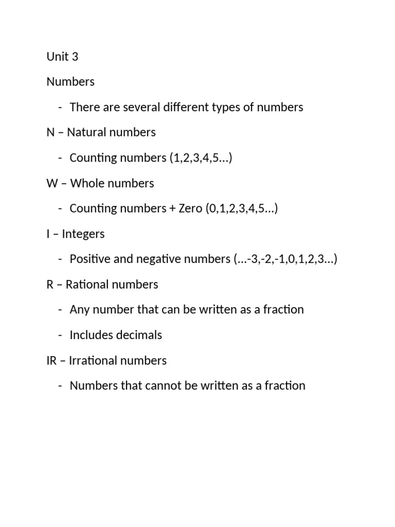 Math 9 Unit 3 | PDF | Numbers | Rational Number