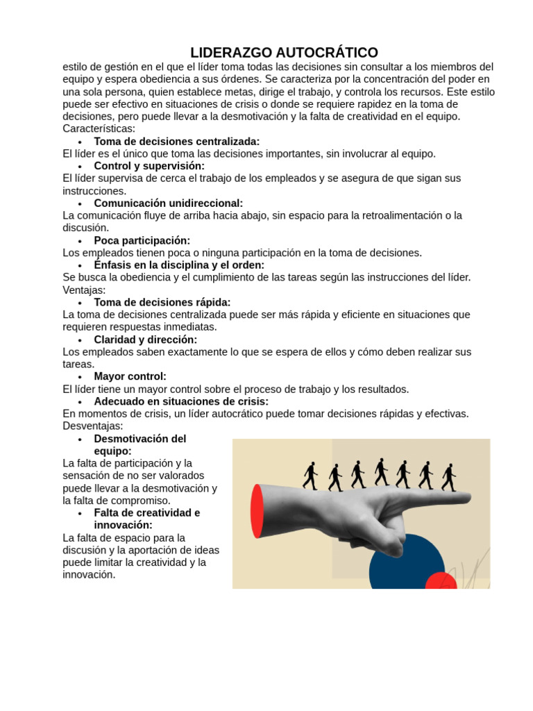 Liderazgo Autocrático | PDF