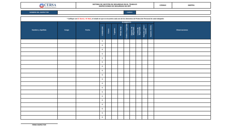 Formato de Inspeccion Epp (2) | PDF