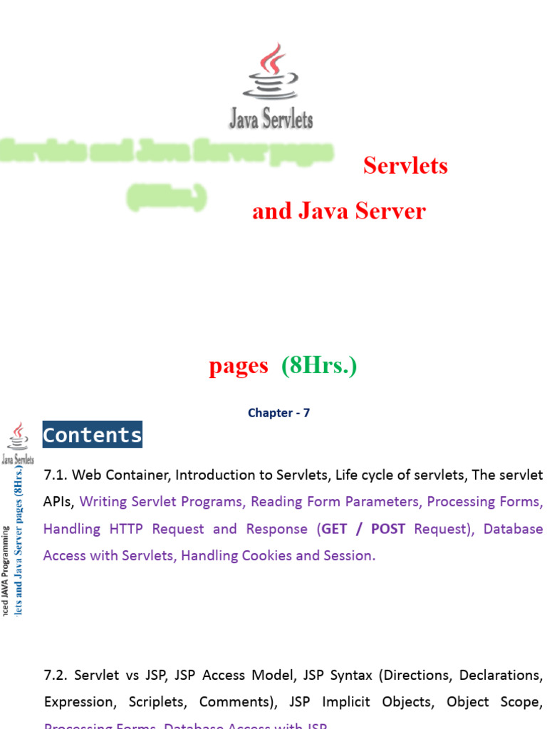 Chapter-7 Servlet and JSP | PDF | Computer Programming | Computing