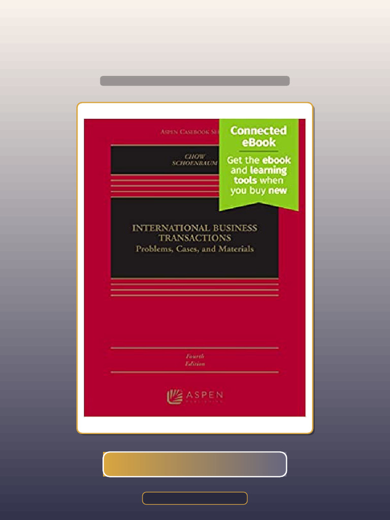 International Trade Law Problems Cases and Materials Aspen Casebook 5th ...