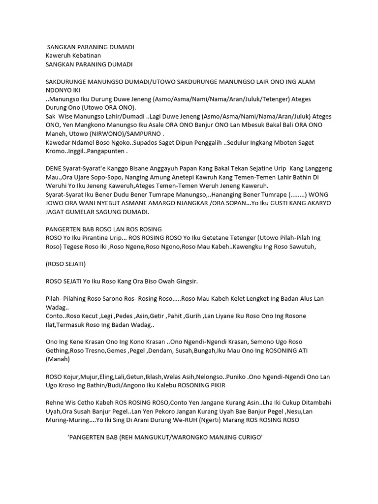 Sangkan Parane Dumadi | PDF