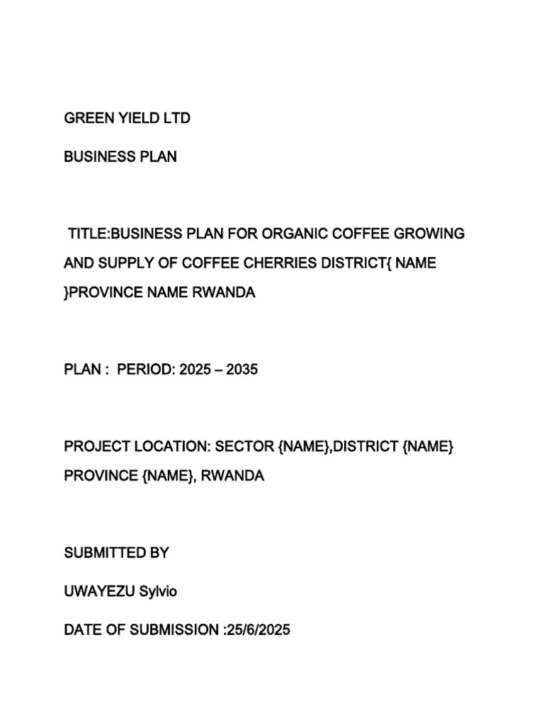 Cov, Tabl, Busin, Pitc Flashi. U Origi.1 Uwa | PDF | Coffee | Agriculture