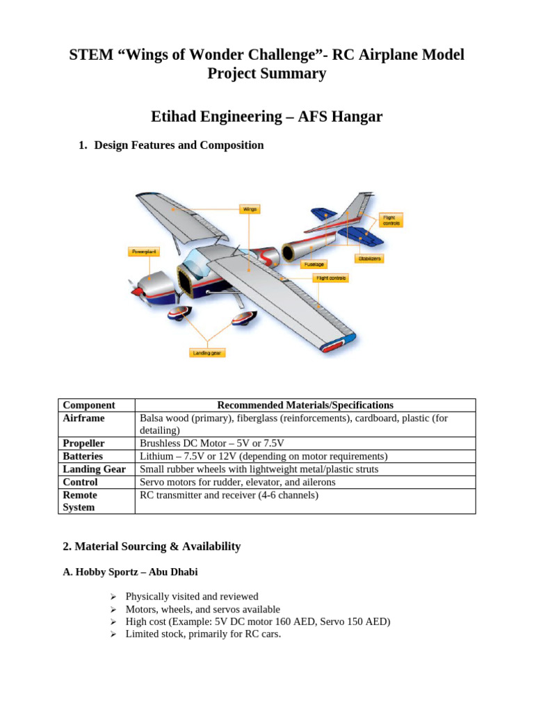 RC Airplane Model Guide for STEM Challenge | PDF | Transport | Aircraft
