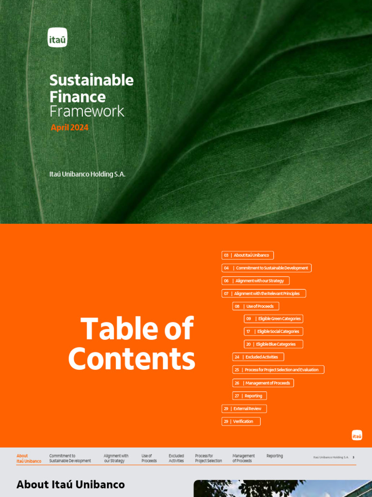 Itaú Unibanco Sustainable Finance Framework | PDF | Sustainability ...