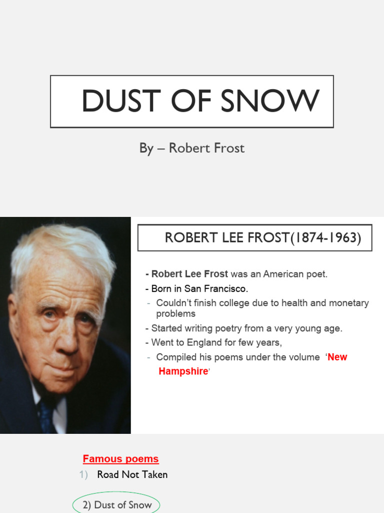 Robert Frost's "Dust of Snow" Analysis | PDF