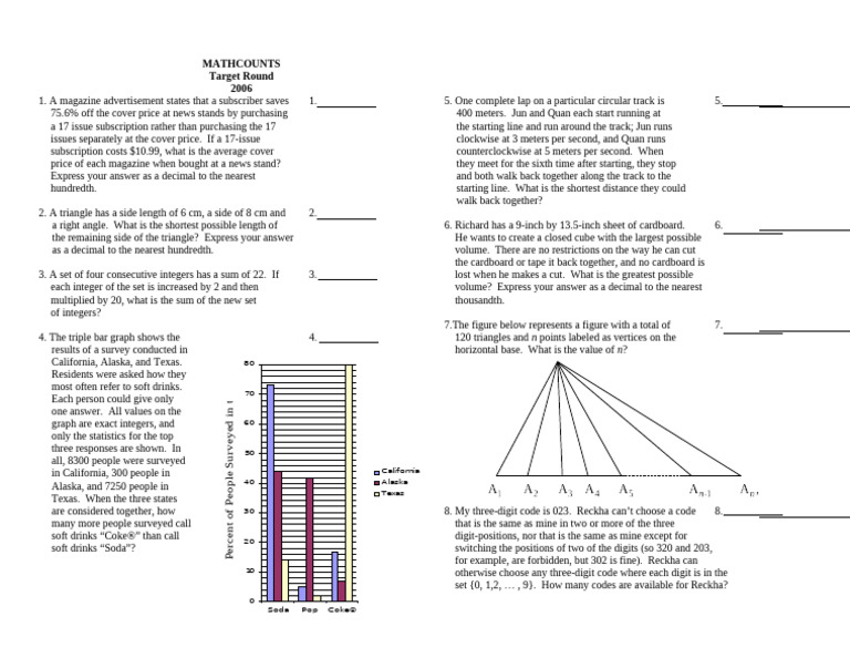 Mathcounts State Target Round 2006 | PDF | Mathematical Relations ...
