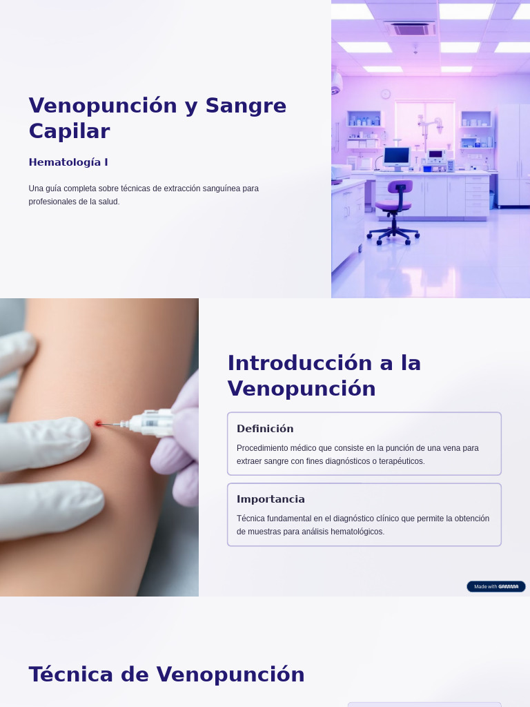Técnicas de Venopunción y Sangre Capilar | PDF | Especialidades Medicas ...