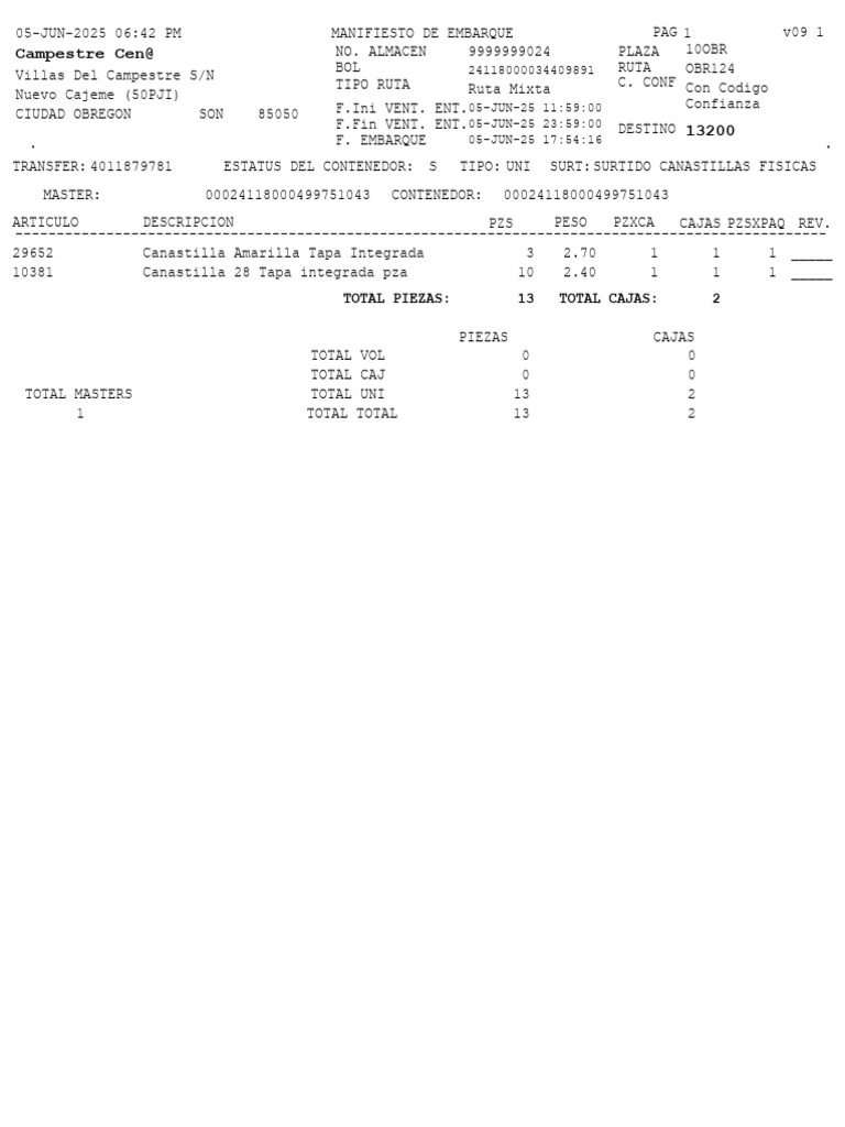 Campestre Cen | PDF | Alimentos