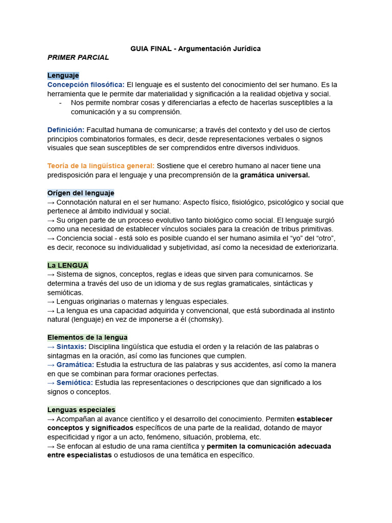 GUIA FINAL - Argumentación Jurídica | PDF | Semiótica | Juez