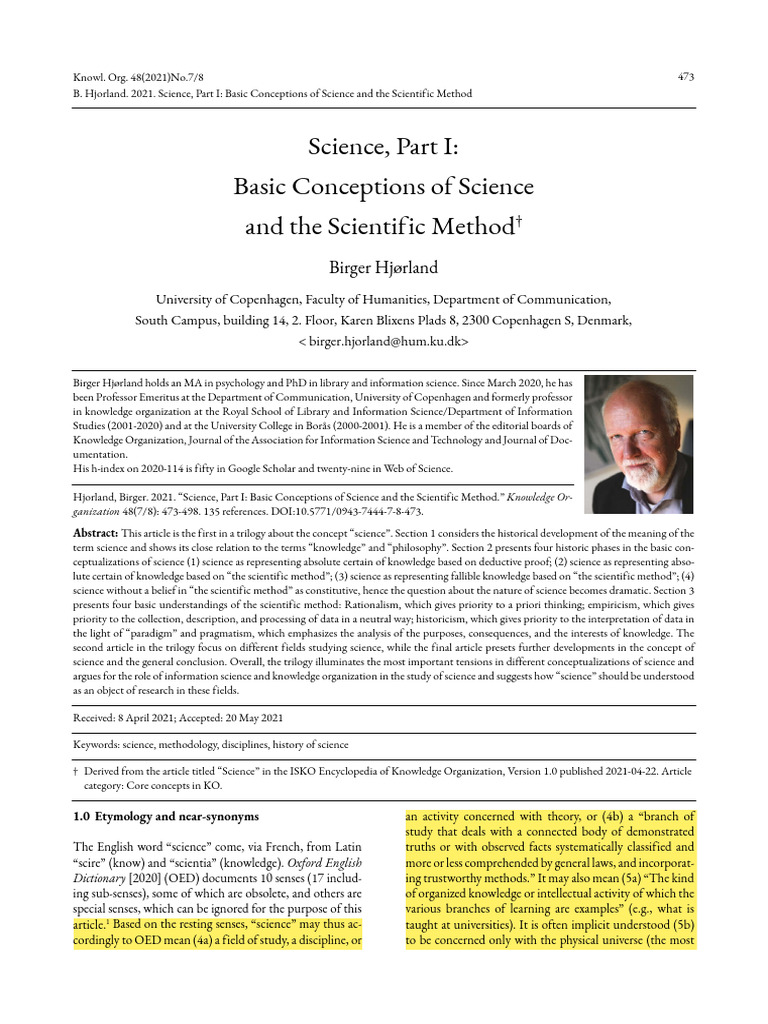 Basic Conceptions of Science and The Scientific Method (Parte 1) | PDF ...