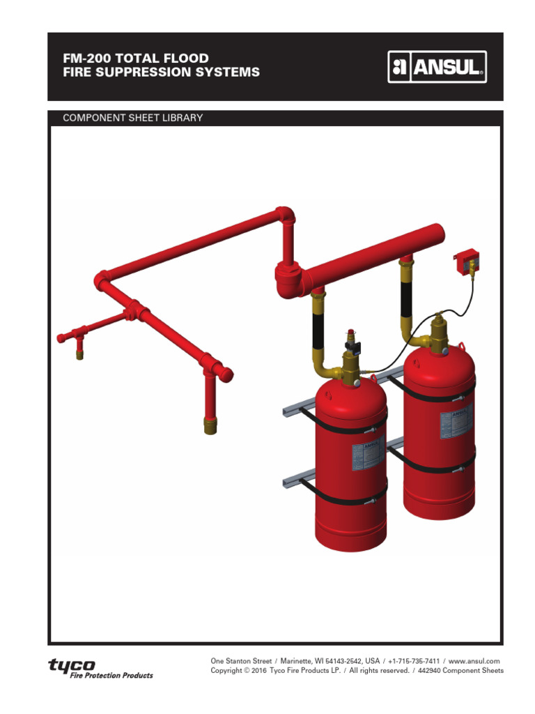 FM200 Ansul Component Sheets | PDF | Valve | Actuator