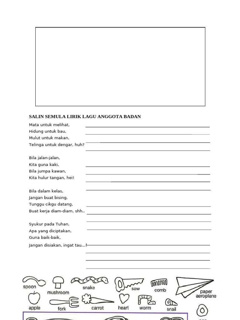 Salin Semula Lirik Lagu Anggota Badan | PDF