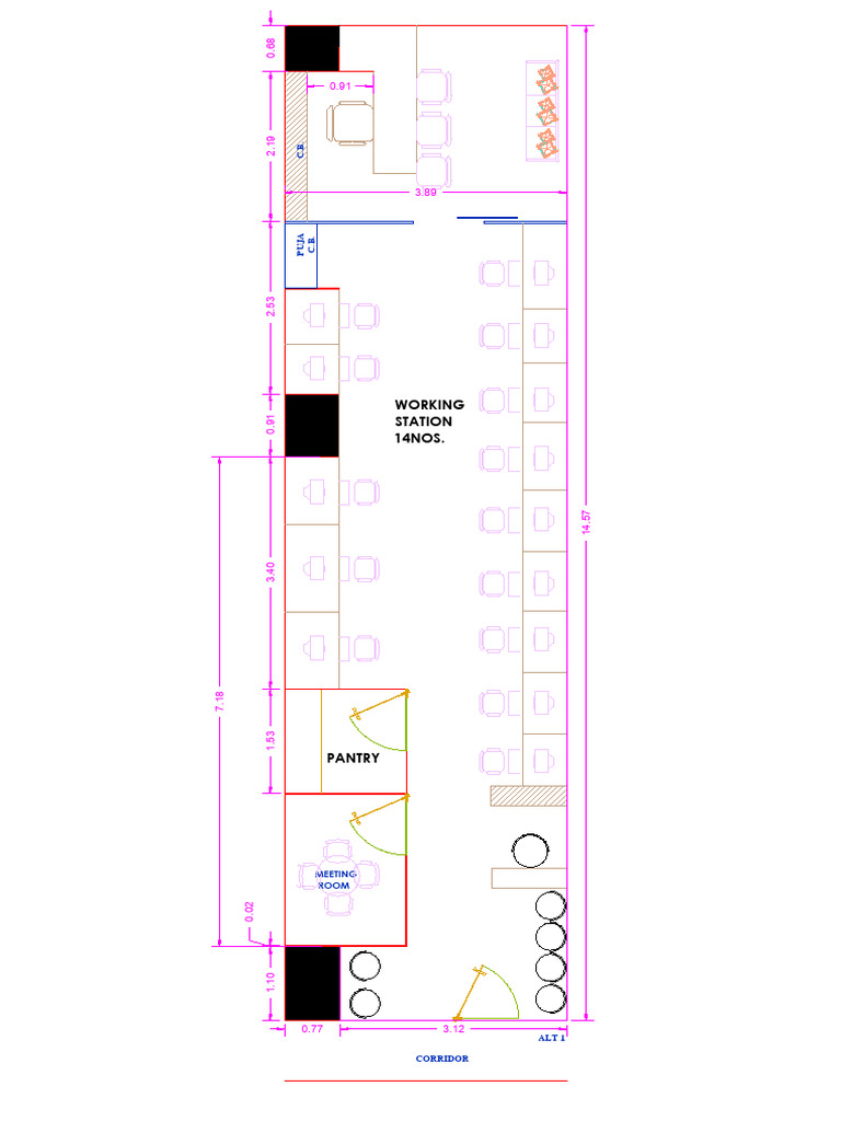 Office Space Layout and Measurements | PDF
