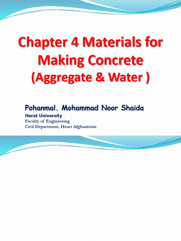 Concrete Materials: Aggregates & Water | PDF | Concrete | Construction ...
