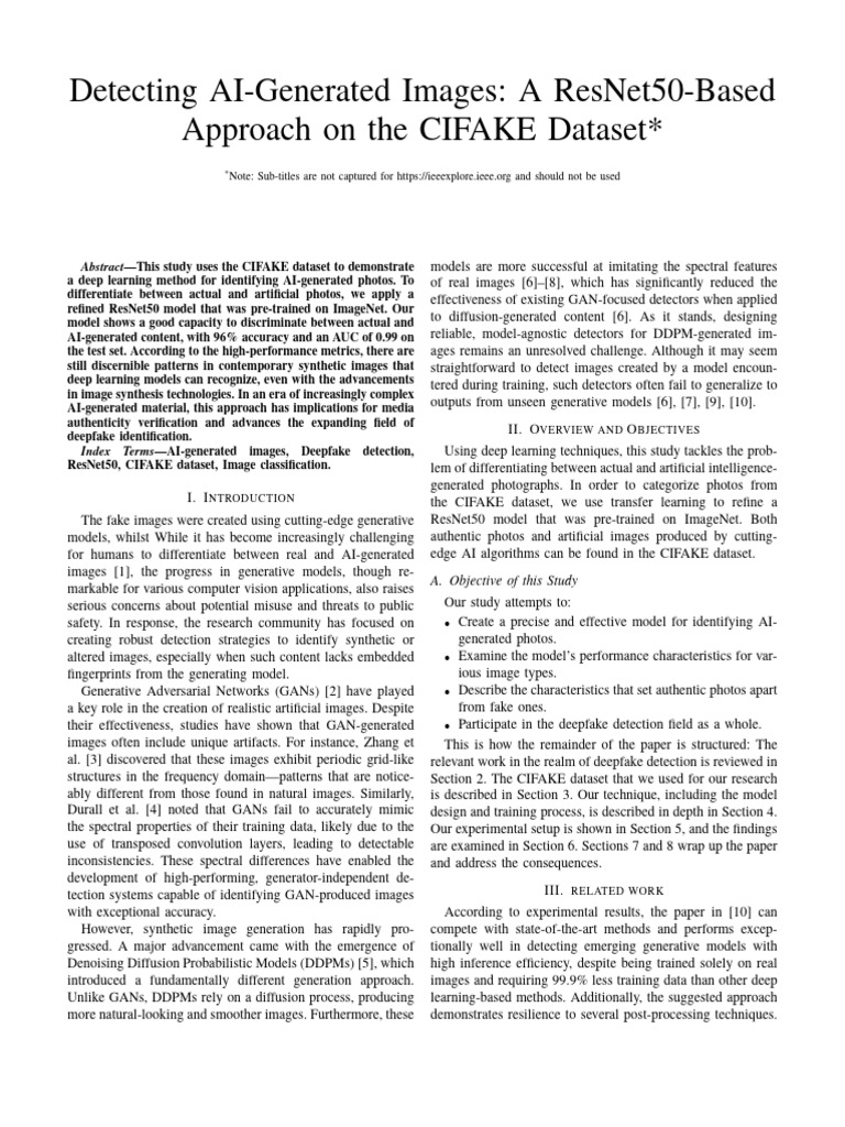 Approach On The CIFAKE Dataset | PDF | Receiver Operating ...